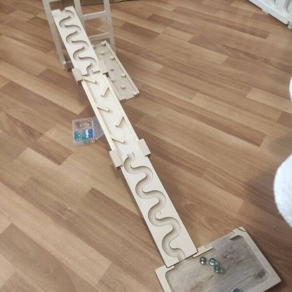 A Marble Run Plate Winding Track Marble Run Wood Wooden Toy Ball ...
