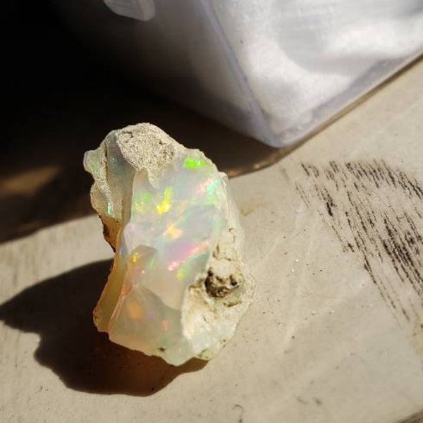 Opal Rough Gemstone, Natural Ethiopian Opal Welo Fire Crystal Opal ...