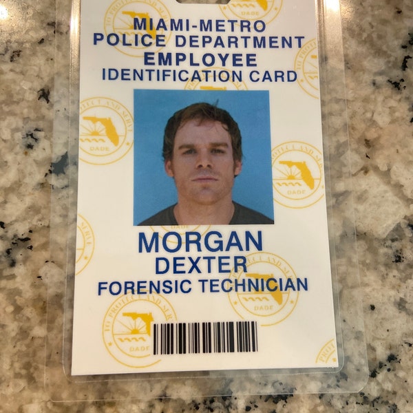 Dexter | Miami-metro ID Badge Prop Replica | 2-sided | Printed ...