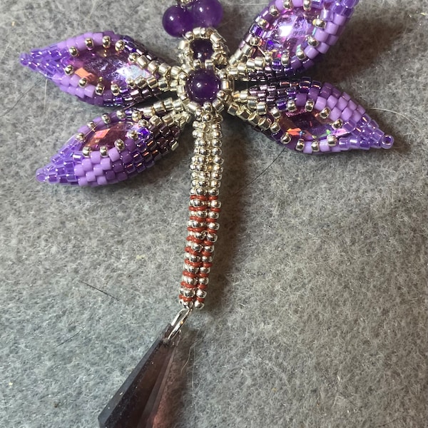 Dragonfly Pendant Beading Tutorial, Pattern by Ezartesa - Etsy