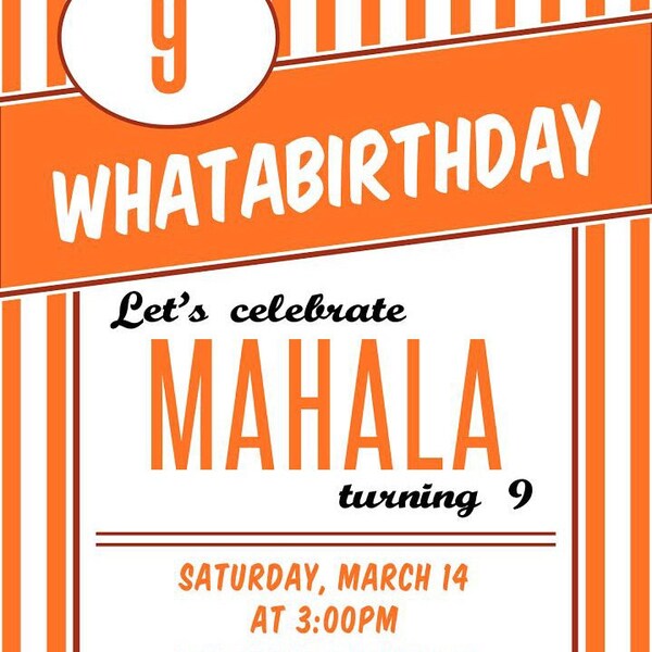 Whataburger Birthday Party, Photo Birthday Invitation, Whatabirthday ...