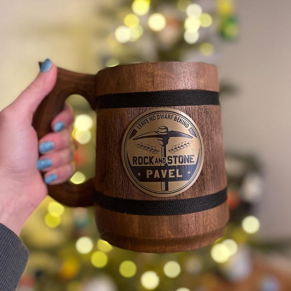 Horde Mug Custom Birthday Gift for Gamer Handmade Wood Stein With ...