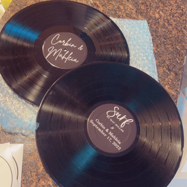 Signature Vinyl Record Sticker for Wedding Guest Book | Personalized ...
