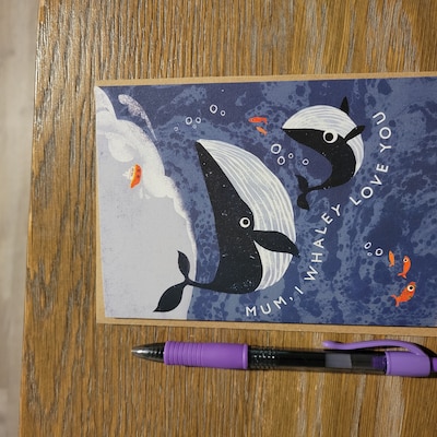 Mum, I Whaley Love You A6 Greeting Card / Mothers Day Whale Card ...