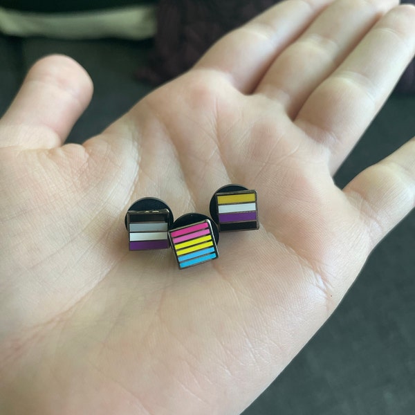 Mini Non-binary Flag Pin LGBT Pride Badge Stud Trans Transgender Enby ... Mini Non-binary Flag Pin LGBT Pride Badge Stud Trans Transgender Enby ...