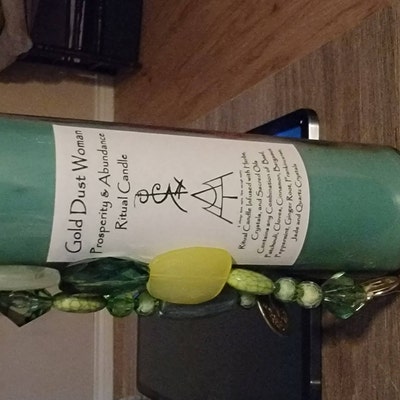 Money Drawing Candle... Crystal Infused Candle. Money Spell Candle ...