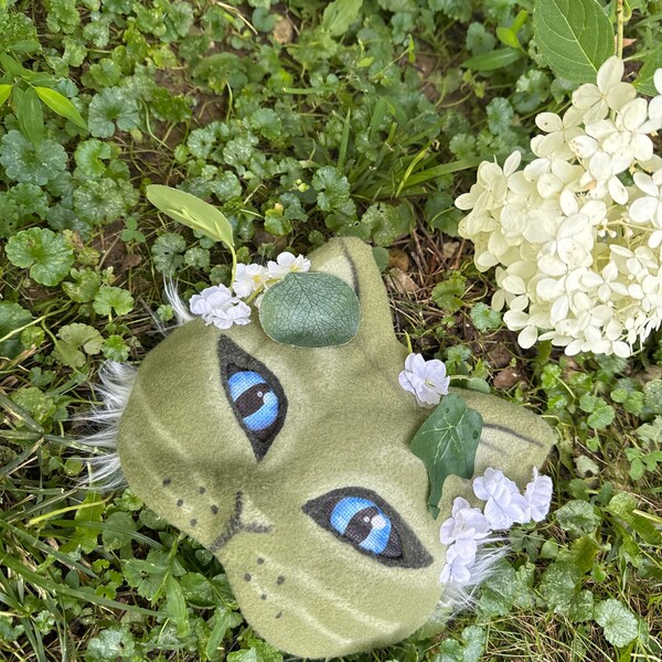 Therian Mask & MATCHING TAIL Gray Cat Mask Lynx Bobcat Wildcat - Etsy