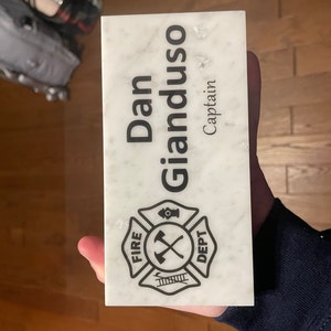 Chef Desk Sign Chef Name Plate Marble Stone Desktop Name and Title Sign ...