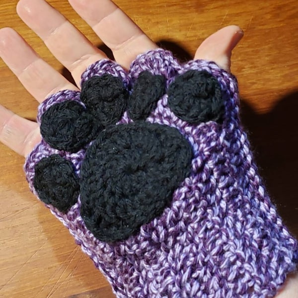 PDF Crochet Cat Paw Fingerless Gloves, Beginner-friendly Crochet ...