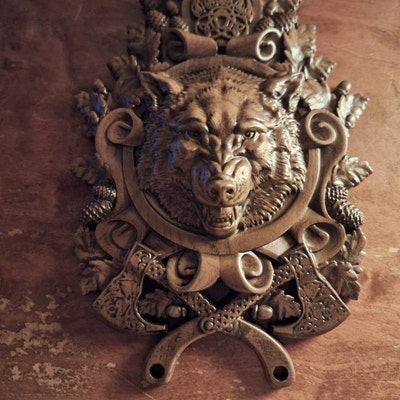 Victorian Flourish: Carved Wooden Archway Keystone, Unpainted, 1pc ...