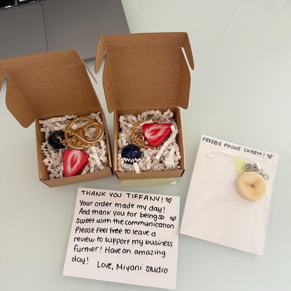 Handmade Clay Fruit Magnet Set | Blueberry, Tangerine/orange, Banana ...