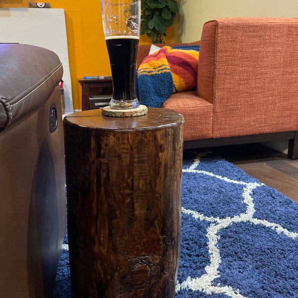 Stained Lodgepole Wood Stump Tables 18" Tall - Etsy