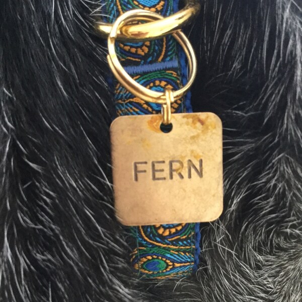 Dog Tag, Square Dog Tag, Brass Dog Tag, Pet ID Tags, Personalized Dog ...