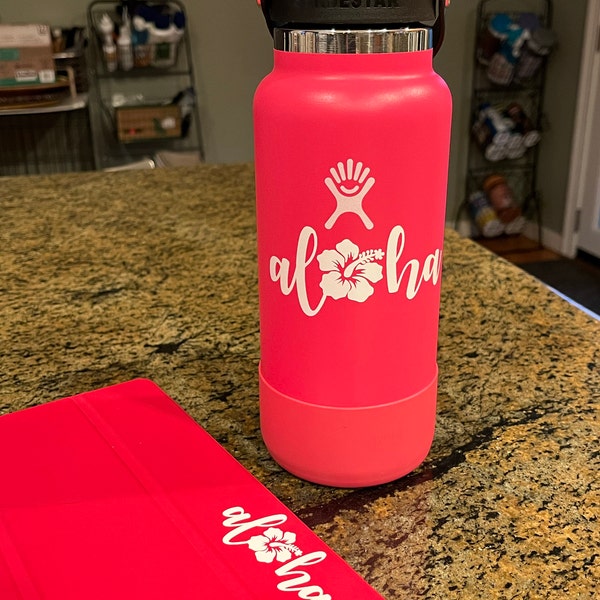 Aloha Flower Aloha Pineapple Decal Sticker - Hawaiian Decal - Laptop ...