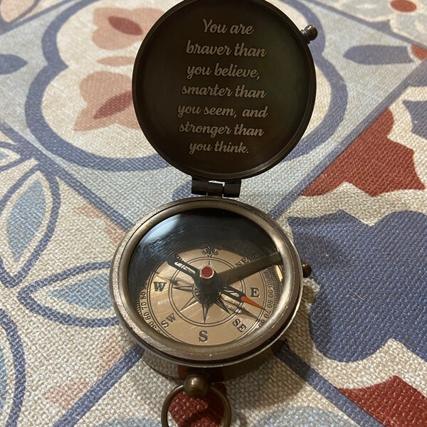 Photo Engraved Compass: Personalized Brass Gift for Adventurers - Etsy