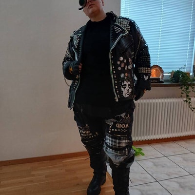 Custom Handmade Punk Rock Goth Emo Metal Cyber Dark Ripped Crazy Weird ...