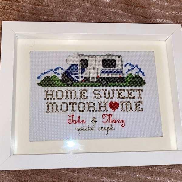 Home Sweet Motor Home, Camper Cross Stitch Pattern, Road Trip, Happy ...