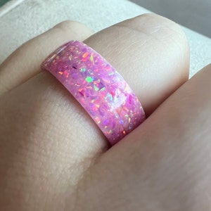 Purple Unicorn Ring With Opal Inlay Purple Ceramic Band - Etsy