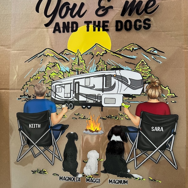 You and Me and the Dogs, Rv Door Decal, Rv Window Decal, Slide-out ...