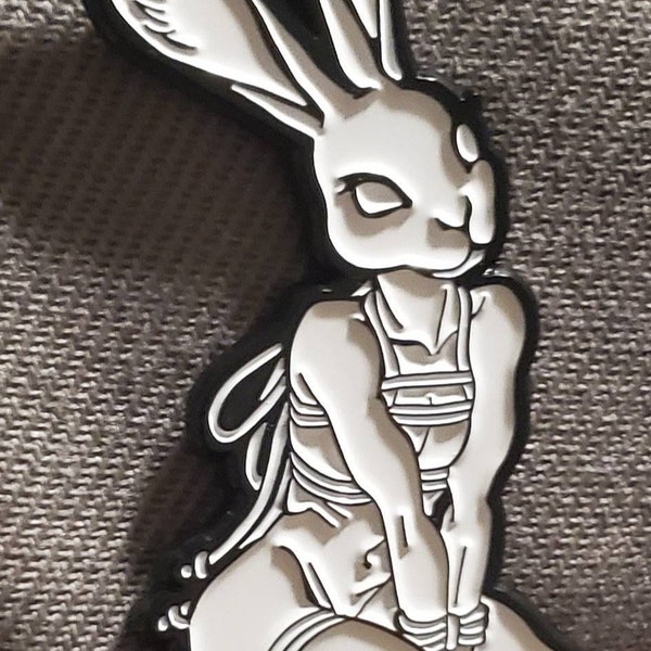 Rope Bunny Boy | Bdsm Themed Kinky Enamel Pins - Etsy