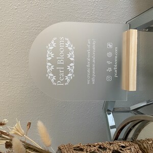 Frosted Arch Acrylic Sign Small Acrylic Business Signs Signage for ...