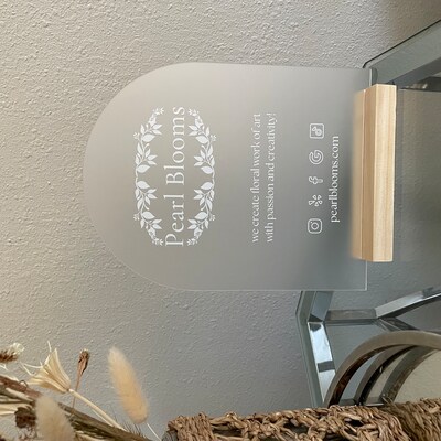 Frosted Arch Acrylic Sign Small Acrylic Business Signs Signage for ...