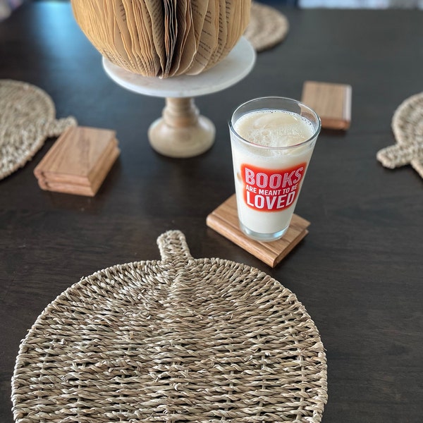 Book Coasters- Wooden- Bookish Gift- Bookish Decor- Handmade- Cute ...