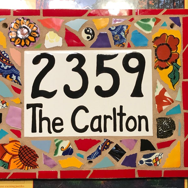 Custom Mosaic Ceramic Tile House Numbers. Custom Made to Order. Can Say ...