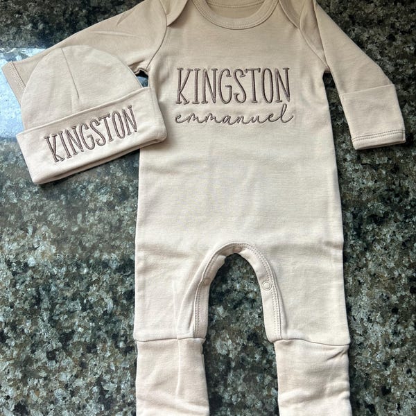 Baby Coming Home Outfit, Baby Gift, Custom Baby Apparel, Embroidered ...