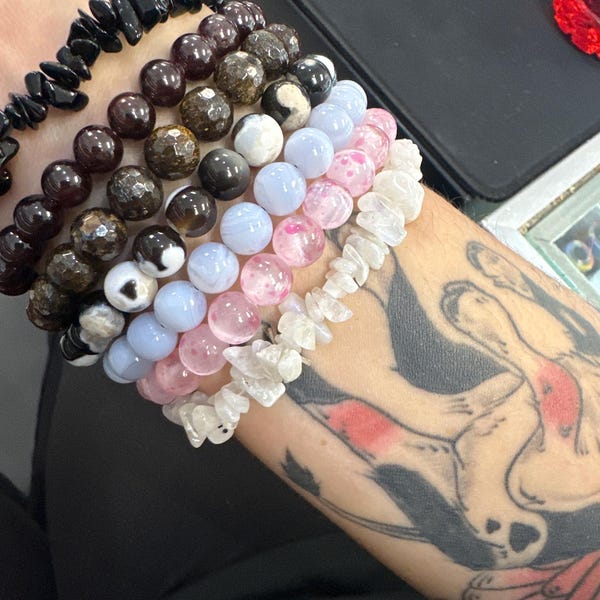 High Quality Flashy Skeletal Moonstone Crystal Bracelet 11 Mm - Etsy