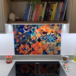 Tempered Glass Spices Backsplash Design-cooker Wall Backsplash Panel ...