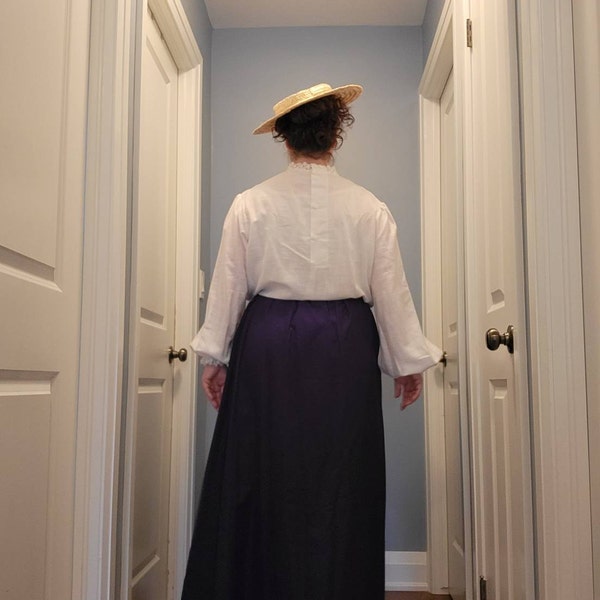 Victorian White Linen Blend Blouse Etsy