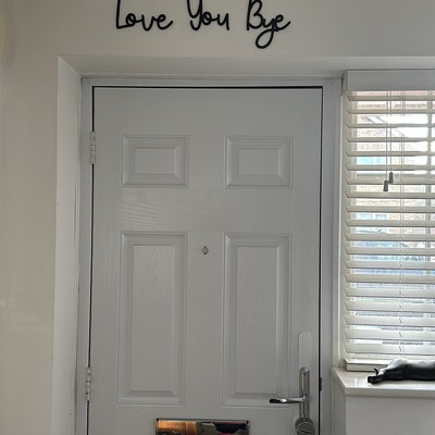Love You Bye Wooden Script Sign Entryway Hallway Sign Letters Painted ...