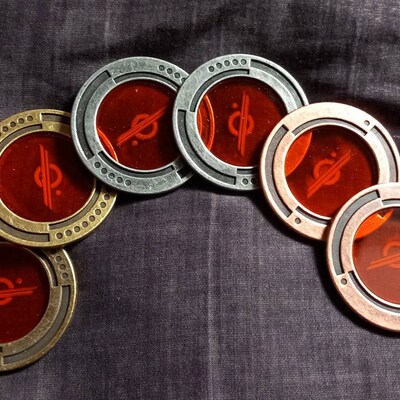 Sabacc Metal Credit Set 4 Player Solid Metal Sabacc Imperial Credit ...