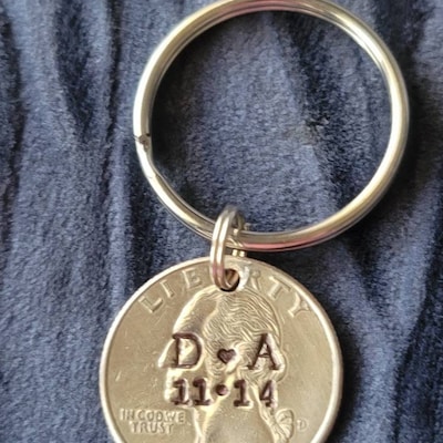 Initial Letter Keychain: Brass Alphabet Letter Charm, Custom Hand ...