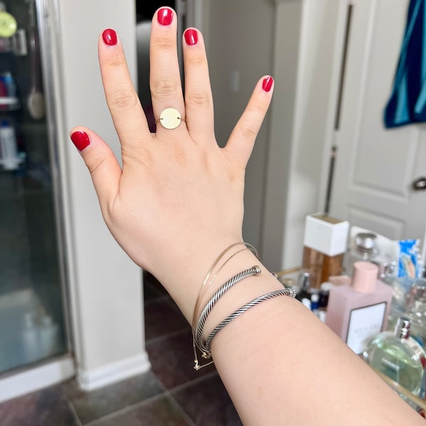 Thin Minimalist Simple Ring, 14k Gold Filled and Sterling Silver Tiny ...