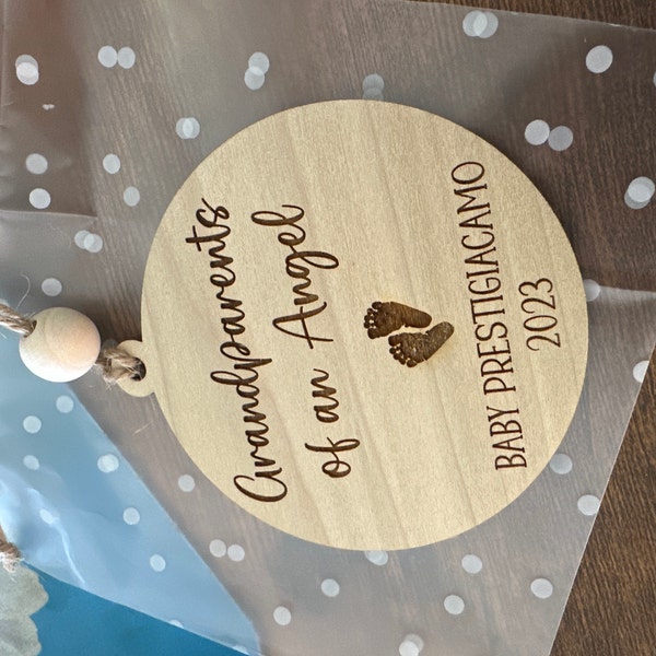 Grandparents of an Angel, Baby Loss Miscarriage Wooden Christmas ...