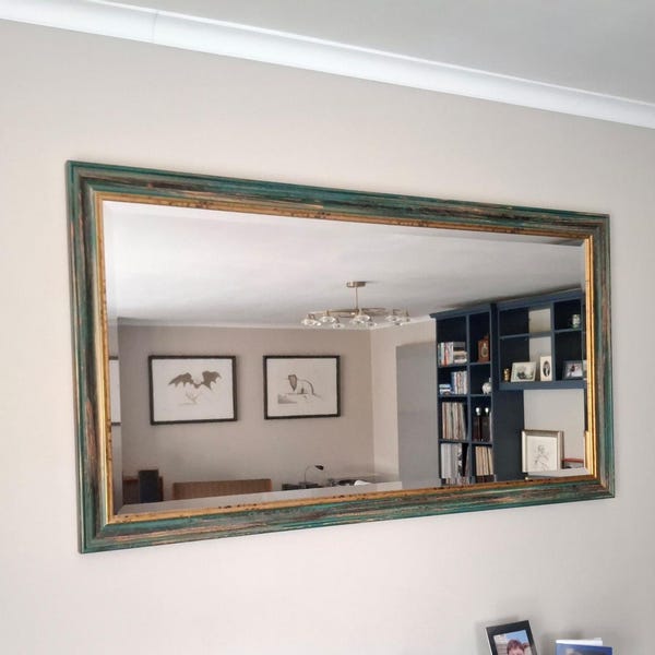 Handmade Wall Mirror Handcrafted Mirror Michelangelo Blue Gold ...