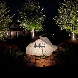 Custom Metal Home House Address Sign With Tree for Rock or Wall - Etsy