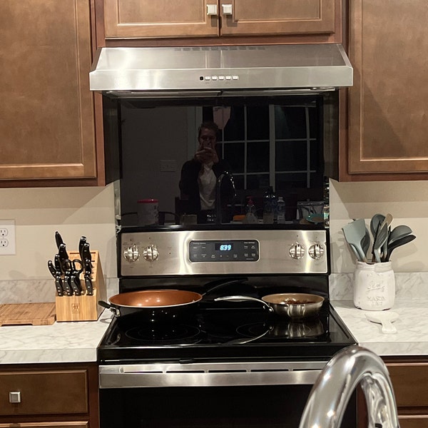 Tempered Glass Stove Backsplash Panel, Stove Back Cover, Kitchen Decor ...