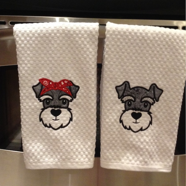 Satin Finish ~ Schnauzer Applique Design ~ Dog Applique ~ Instant ...