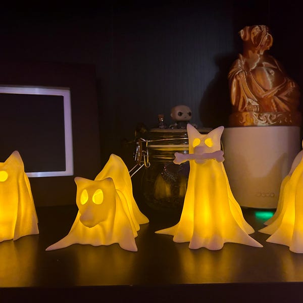 Ghost Dogs With LED Tea Lights - Halloween Home Decor - Gifts for Dog ...