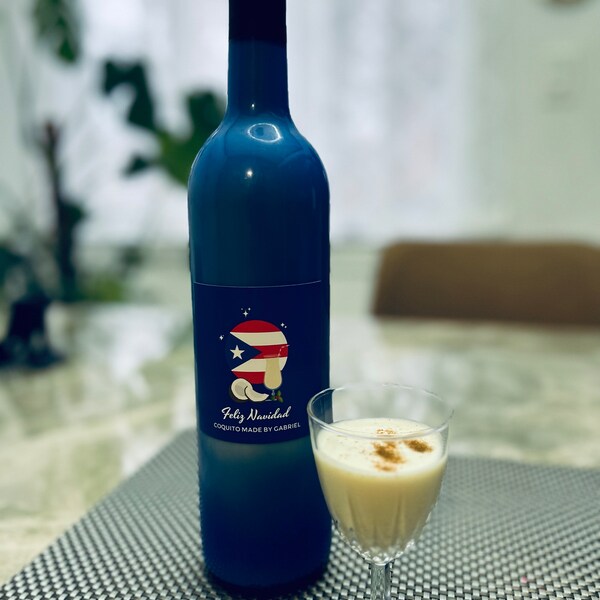 Puerto Rico Coquito Label | Puerto Rican Drink Labels | Eggnogg Labels ...