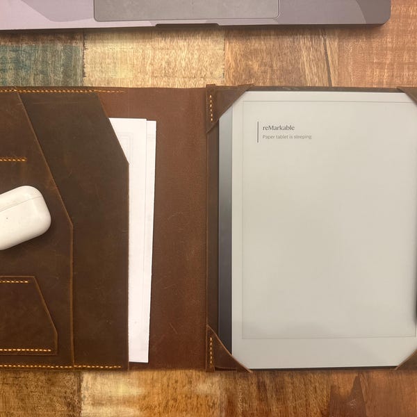 Personalized Leather Folio Case With Pen Holder for Remarkable 2 ...