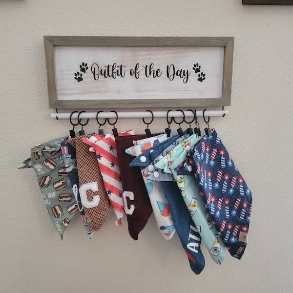Dog Bandana Holder, Pet Bandana Organizer, Dog Clothing Organizer, Dog ...