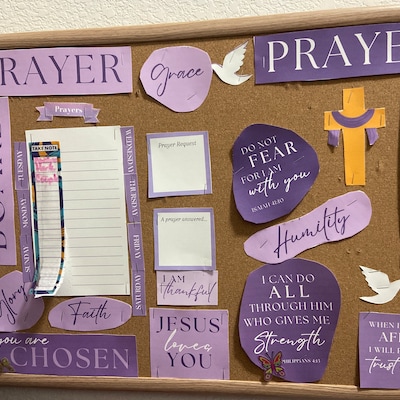Prayer Board Starter Kit Pink Prayer Board Template - Etsy
