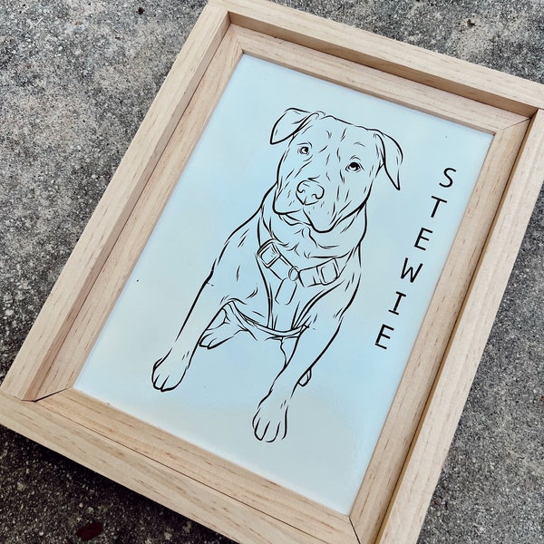 Custom Line Drawing Pet| Dog Portrait INK| Tattoo Commission| Line Art ...