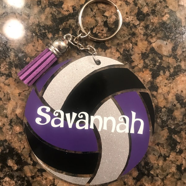 Volleyball Keychain, Volleyball Bag Tag, Volleyball Coach Gift ...