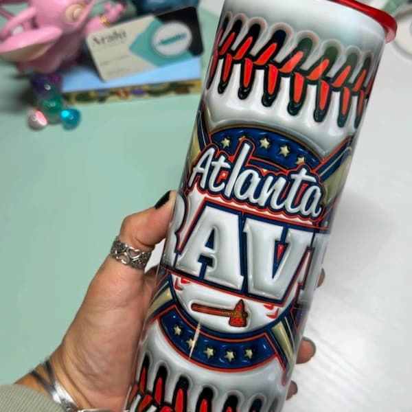 3D Inflated Cubs 20oz Tumbler Wrap PNG Sublimation 3D Puffy 20oz Skinny ...