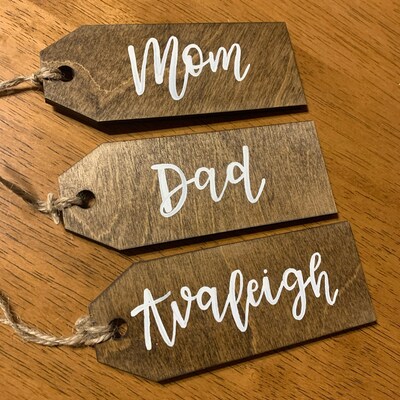 Custom Stocking Tags, Hand Lettered Wood Stocking Tags - Etsy